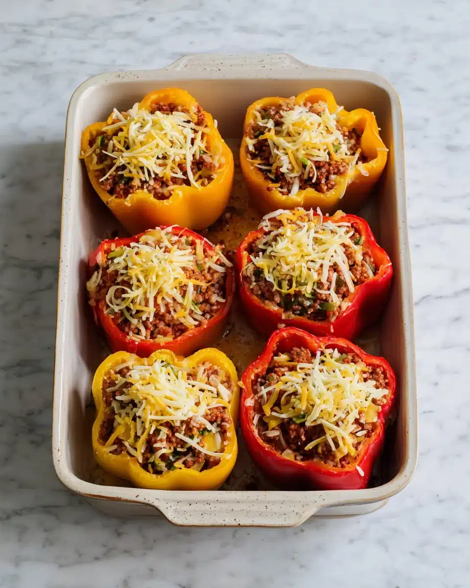 Stuffed Bell Peppers with Ground Beef